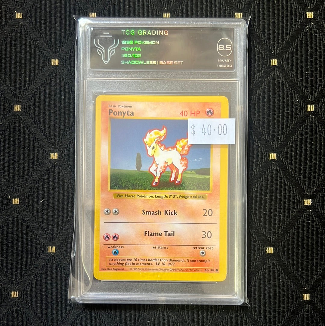 Tcg Grading 1999 Pokemon Ponyta #60/102 Shadowless Base Set TCG 8.5 ...