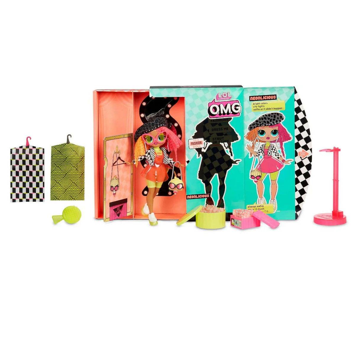 L.O.L. Surprise! O.M.G. Neonlicious Fashion Doll with 20 Surprises ...