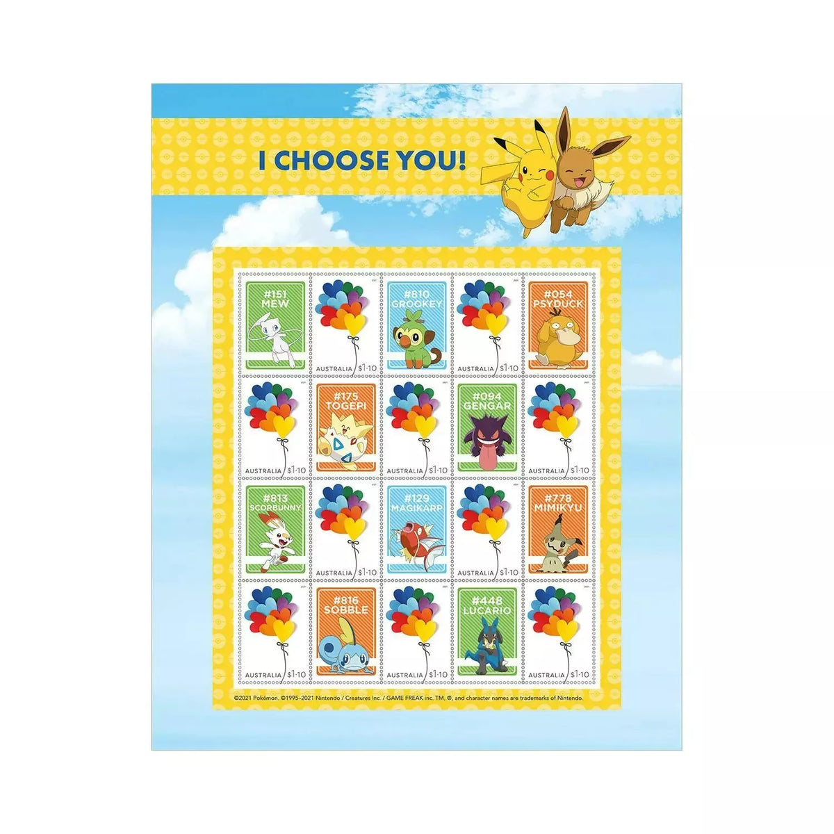 25th Anniversary Pokemon Australia Post Stamp Collection Set 2021 ...
