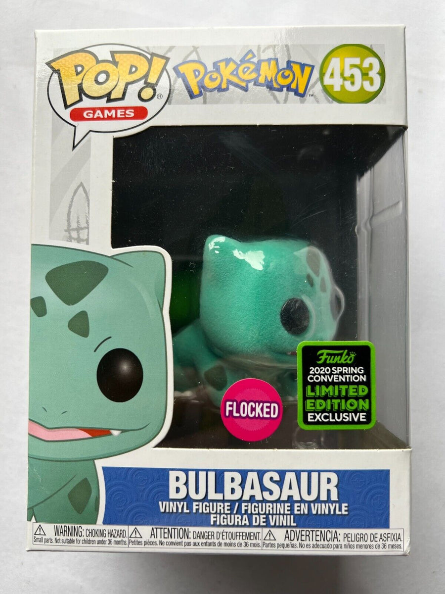Funko Pop Games Pokemon #453 Bulbasaur Flocked 2020 Spring Convention ...